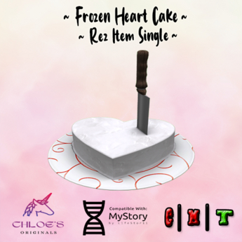 Second Life Marketplace - [CO-MS] Frozen Heart Cake (Rez)